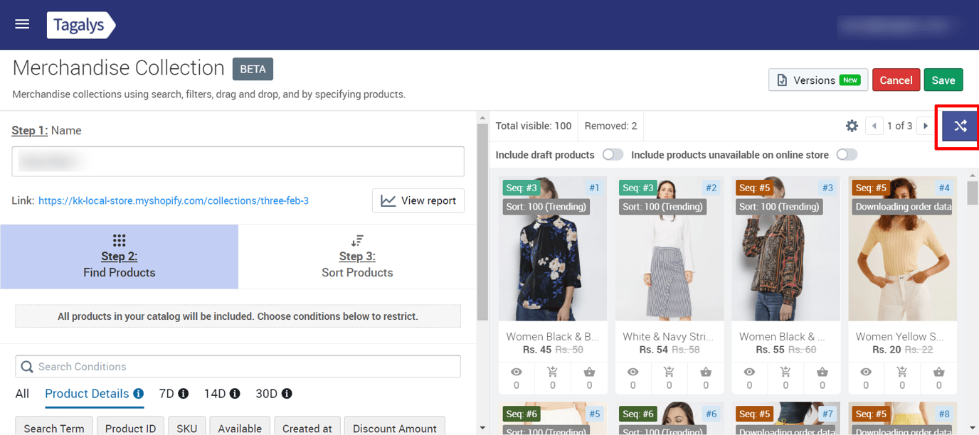 How to pin a product by using the 'Drag and Drop' option in the 'Curate ...